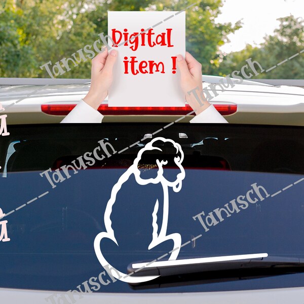 Car Rear Window Decal of Dog Wagging Tail - Etsy