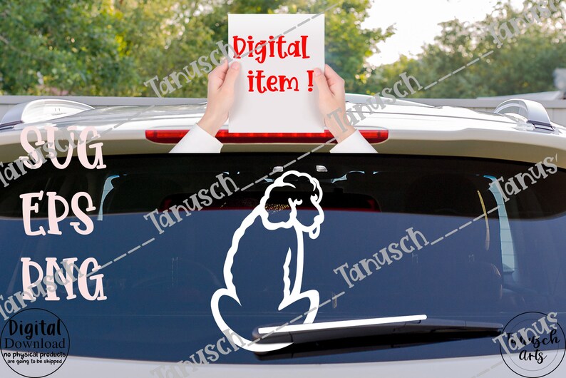 Dog Wagging Tail Rear Wiper SVG Big Dog Golden Doodle Sticker - Etsy