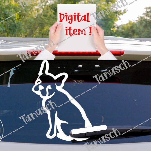 Car Rear Window Decal of Dog Wagging Tail - Etsy