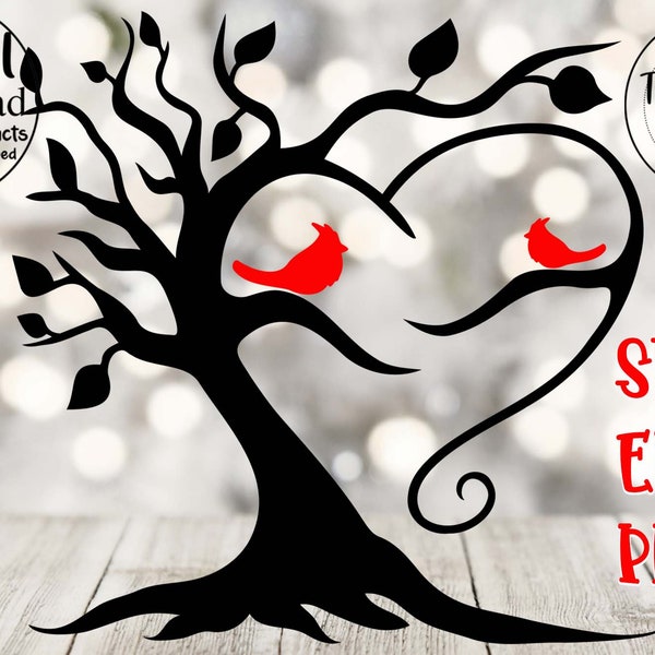 Tree With Cardinal Svg - Etsy