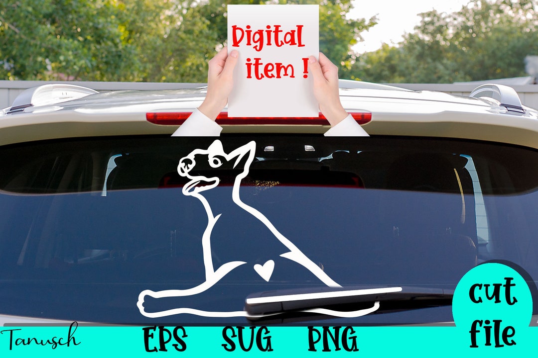 Dog Wagging Jack Chi Tail Rear Wiper SVG Russell Sticker Cut File Car ...