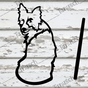 Border Collie Dog Wagging Tail Rear Wiper SVG Sticker Cut File Car ...