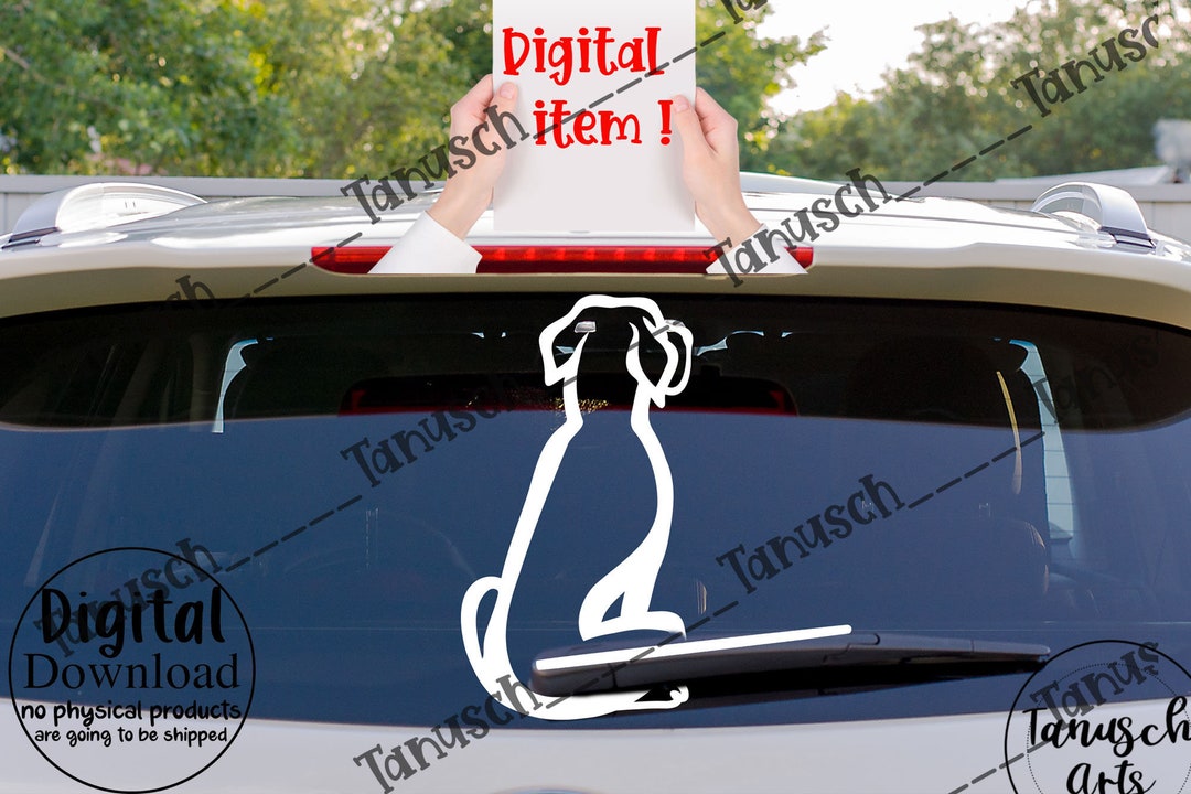 Dog Wagging Tail Rear Wiper SVG Big Dog Great Dane Sticker Cut File Car ...