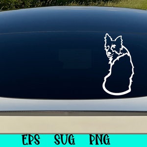 Border Collie Dog Wagging Tail Rear Wiper SVG Sticker Cut File Car ...