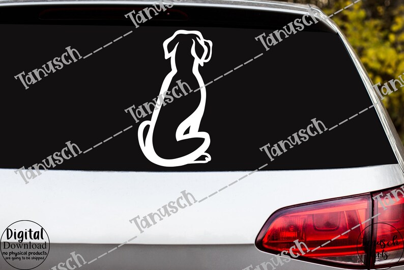 Dog Wagging Tail Rear Wiper SVG Big Dog Great Dane Sticker Cut - Etsy
