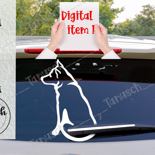 Dog With Wiper Tail Car Decal Svg - Etsy