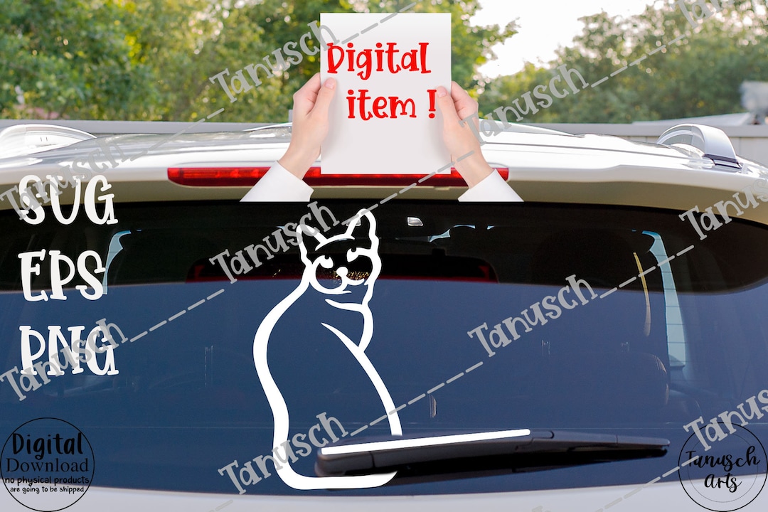 Cat Wagging Tail Rear Wiper SVG Sticker Cut File Car Back Window Decal ...