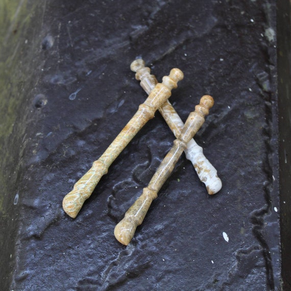 3 pcs Fossil coral carving pencil | Etsy