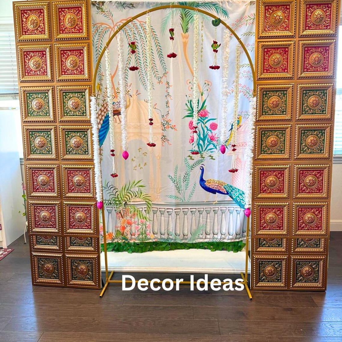 Wedding Decoration, Pooja Backdrop Decoration, Indian Backdrop, Indian ...