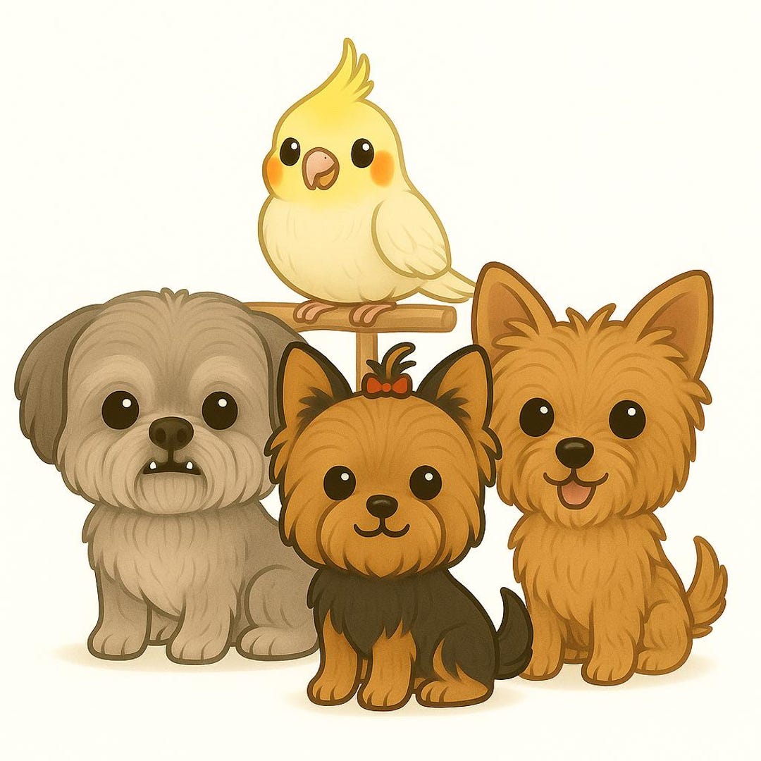 Custom Chibi Pet Portrait – Cartoon Animal Art (digital Download - Etsy