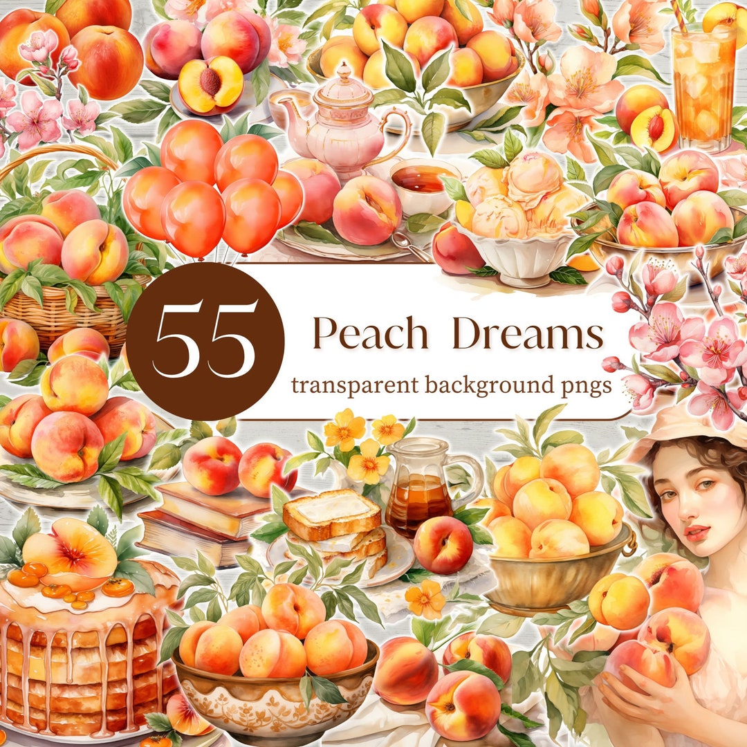 Peach Dreams Clipart Bundle With Transparent Background - Etsy