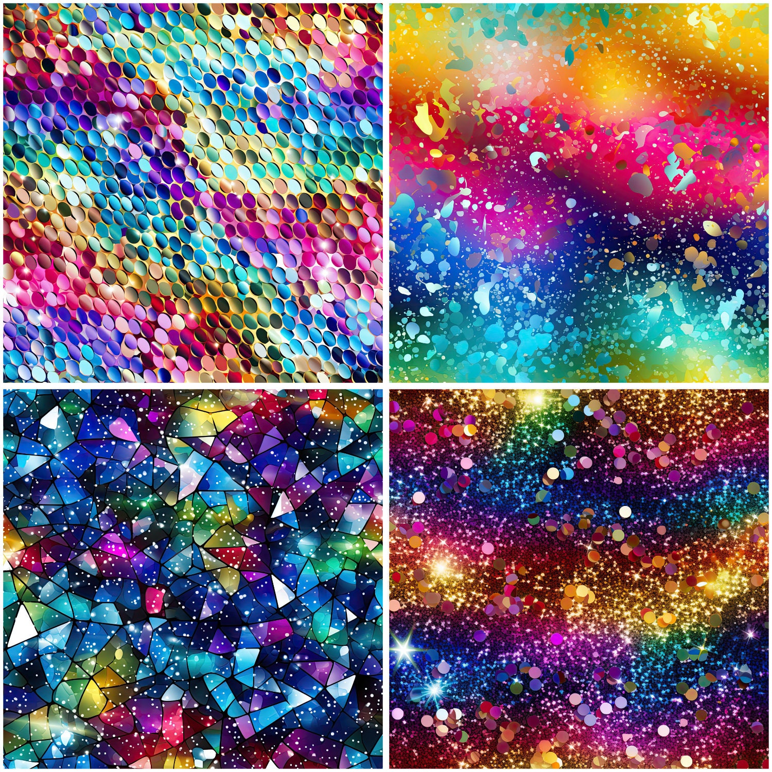 20 Rainbow Glitter Confetti Seamless Digital Papers - Etsy