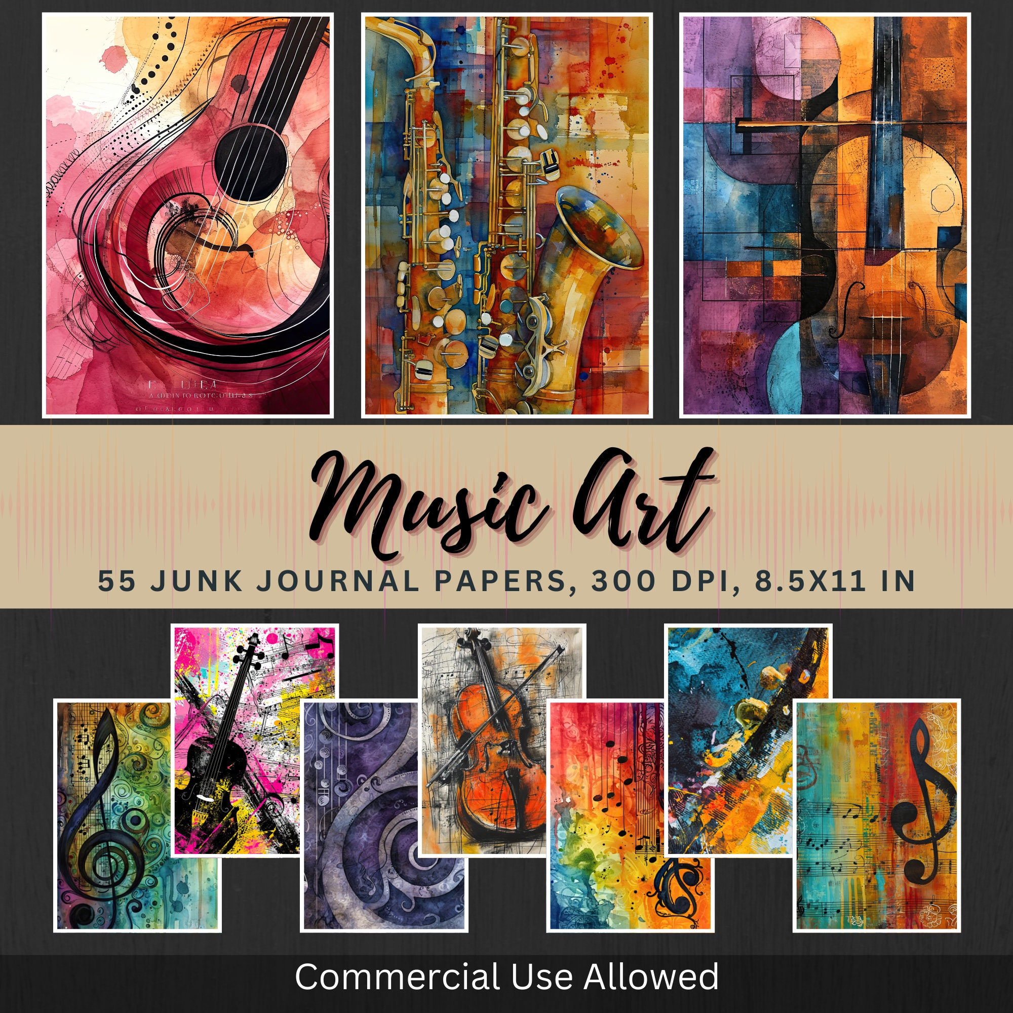 55 Music Junk Journal Papers, Instant Digital Download - Etsy