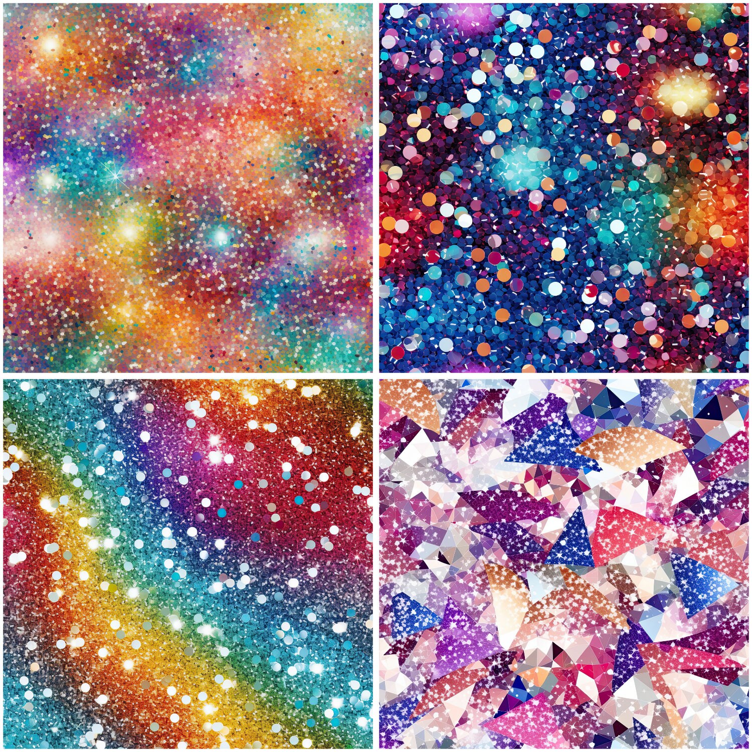20 Rainbow Glitter Confetti Seamless Digital Papers - Etsy