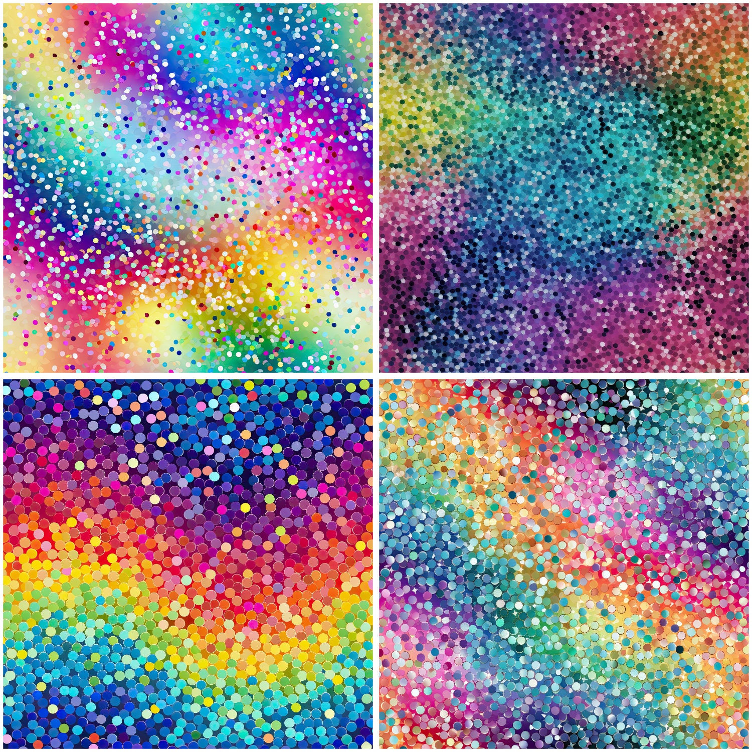 20 Rainbow Glitter Confetti Seamless Digital Papers - Etsy