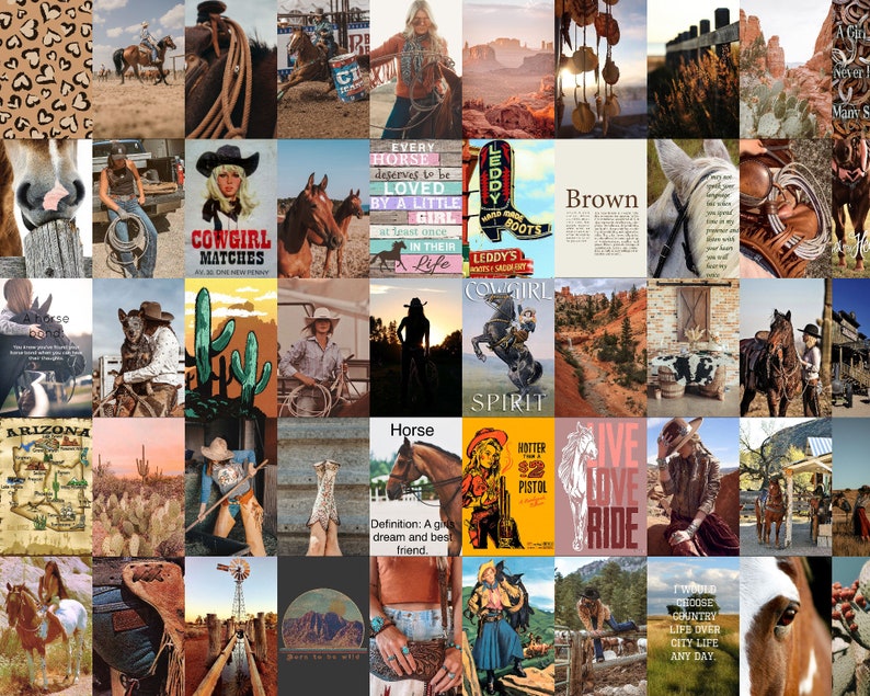 Wild West Cowgirl Aesthetic Wall Collage Kit Western Girl - Etsy Israel
