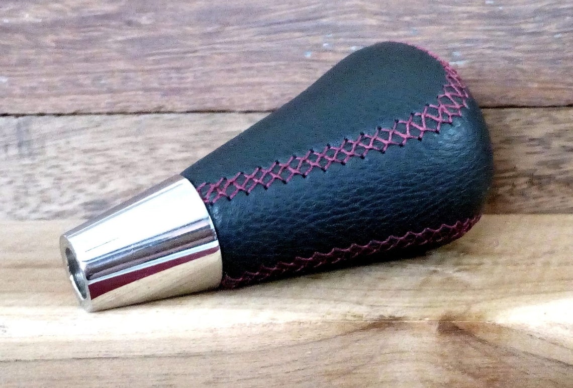 TOYOTA Anthracite Leather With Claret Red Stitch Shift Knob | Etsy