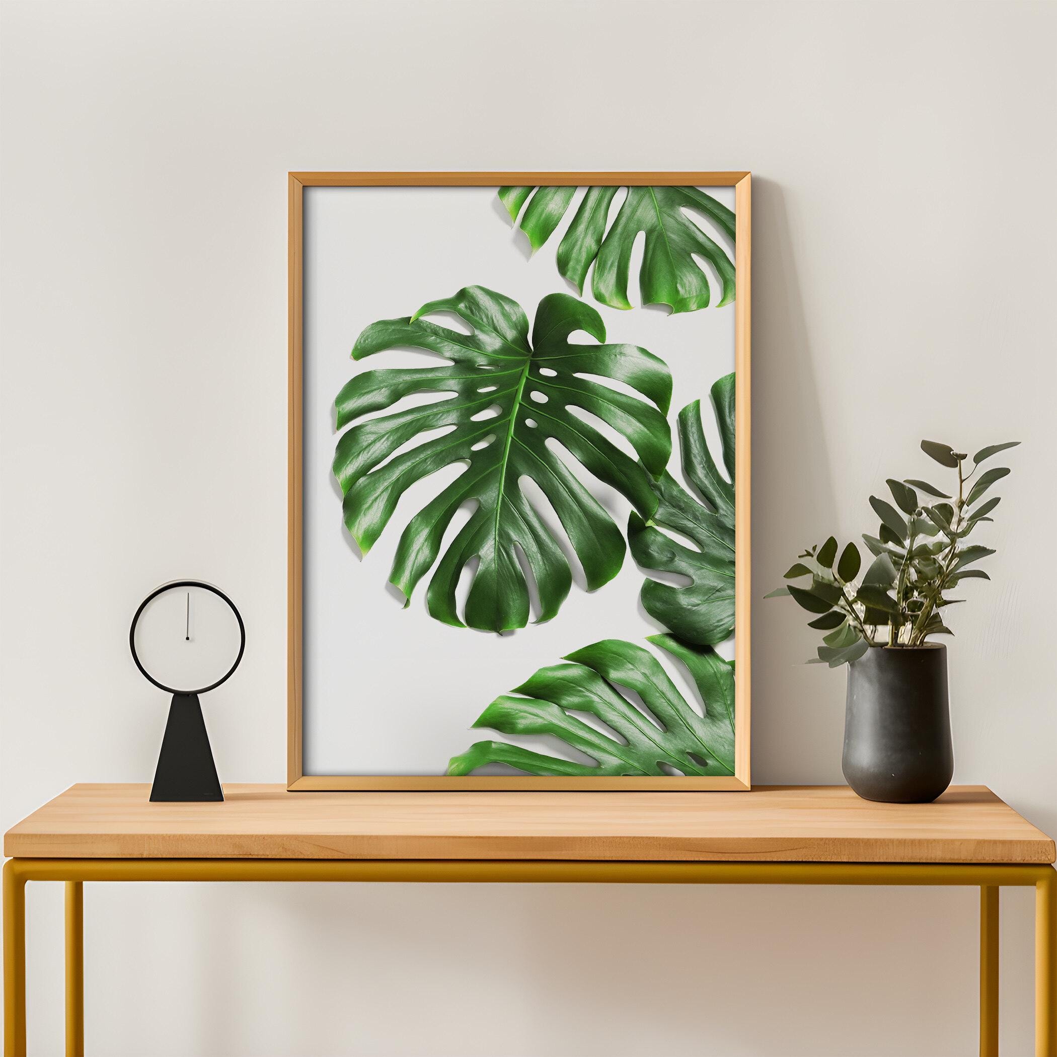 Monstera Leaf Print Botanical Wall Art Tropical Leaf Poster