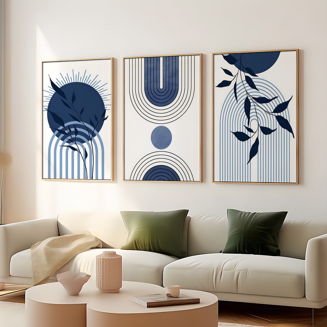 Boho Wall Art, Teal Blue Wall Decor, Blue Wall Prints, Boho Wall Decor ...