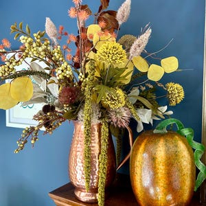 Fall Floral Centerpiece in Brass Pitcher - Etsy