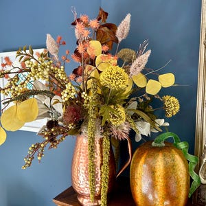 Fall Floral Centerpiece in Brass Pitcher - Etsy