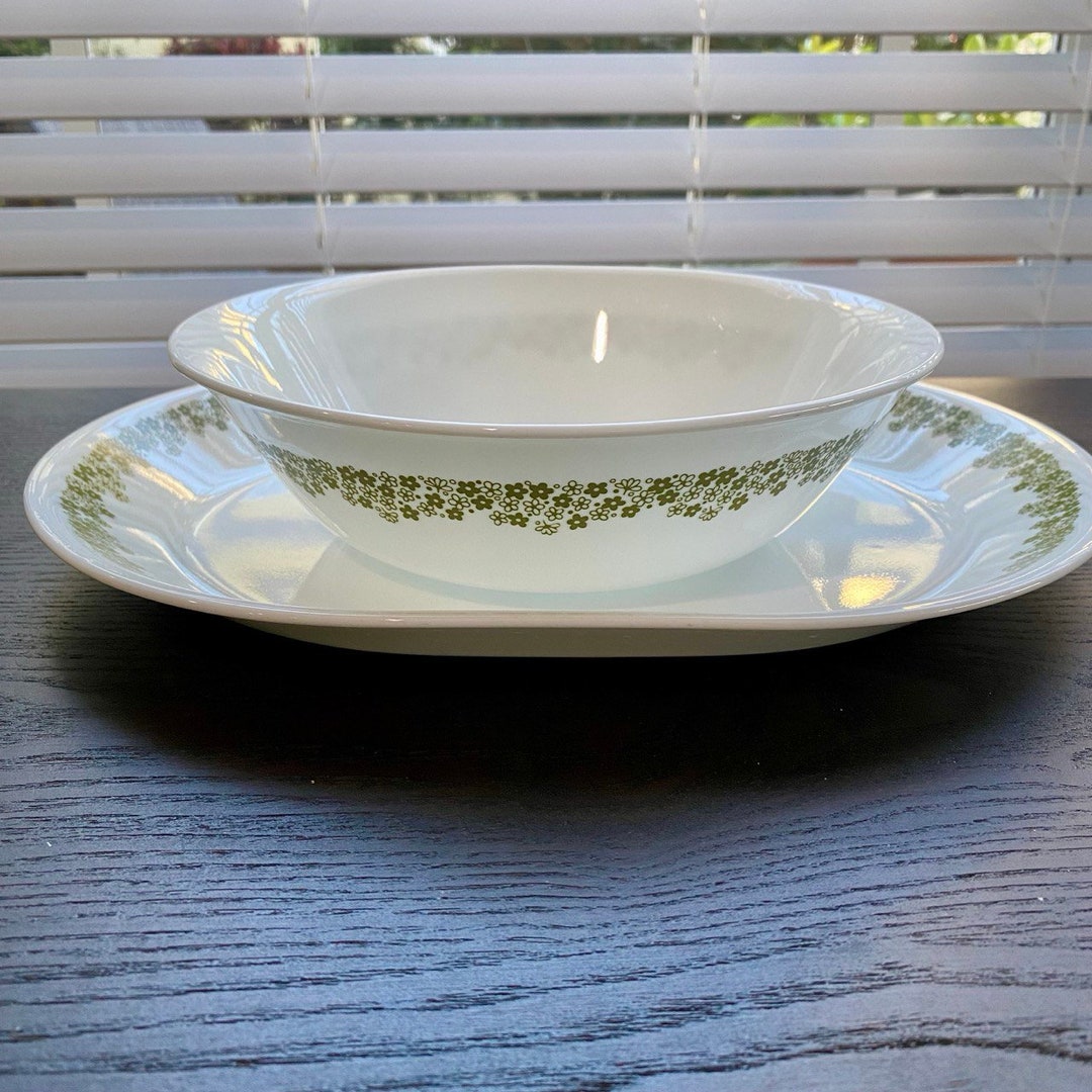Corelle Spring Blossom Serving Bowl and Platter, Vintage Corelle Crazy ...