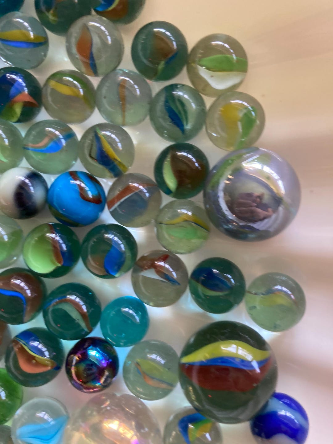 Lot of 100 Vintage Marbles, Vintage Mid-century Marbles, Lot of Over ...