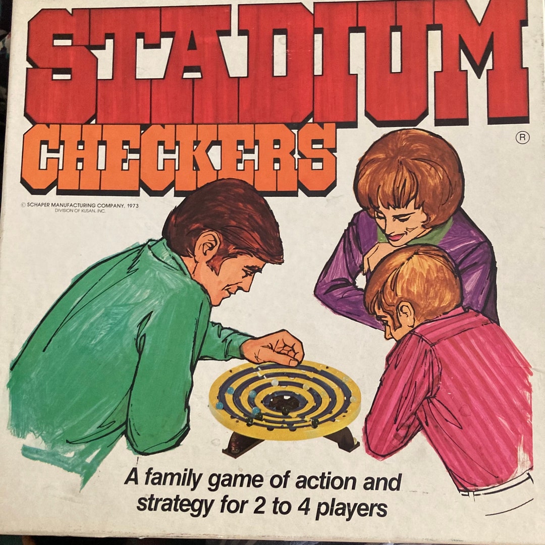 Vintage Stadium Checkers Board Game, Complete Original Stadium Checkers ...