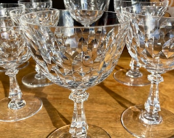 VINTAGE | Val St Lambert Cut Crystal Water Goblets | Esneux Pattern ...