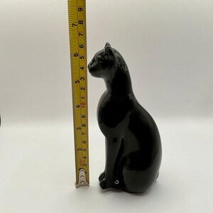 Vintage Black Crystal Cat Figurine, Solid Black Milk Glass Cat Figurine ...