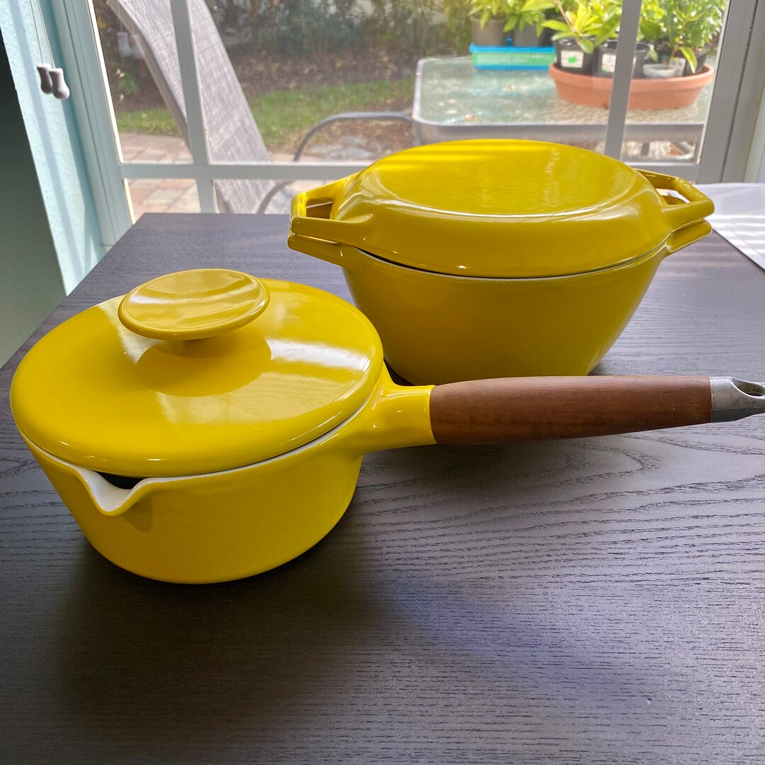 COPCO Enamel Cast Iron Sauce Pan With Metal Lid and NACCO D2 Enamel ...