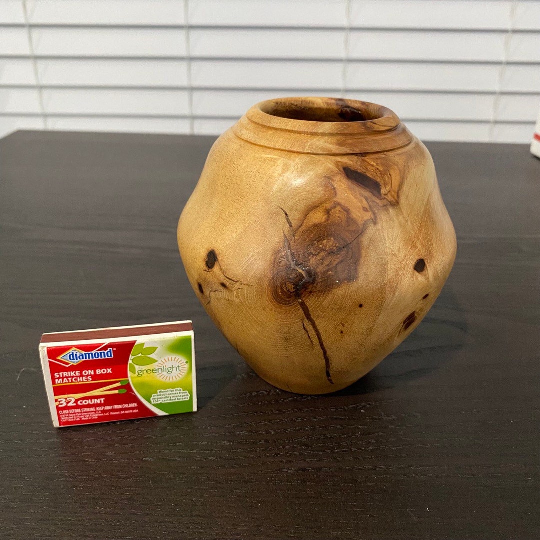 Turned Burl Vase by Justin Orange, Small Hollow Burl Vase, Unique ...