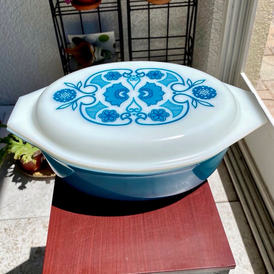 Pyrex Horizon Blue 045 Cinderella Casserole, Vintage Pyrex Horizon Blue ...