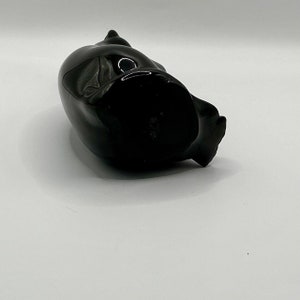 Vintage Black Crystal Cat Figurine, Solid Black Milk Glass Cat Figurine ...