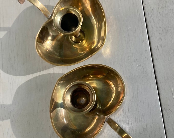 Pair of Brass Heart Shaped Candlestick Holders, Vintage Brass Heart ... Pair of Brass Heart Shaped Candlestick Holders, Vintage Brass Heart ...