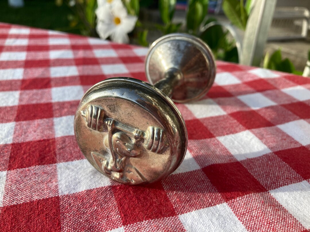 Vintage 1950s Snoopy Rattle Silver Dumbbell Baby Rattle Snoopy Peanuts ...