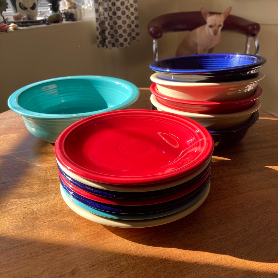 Fiestaware Lot of 12 Plates and Bowls Mixed Colors, Lead Free ...