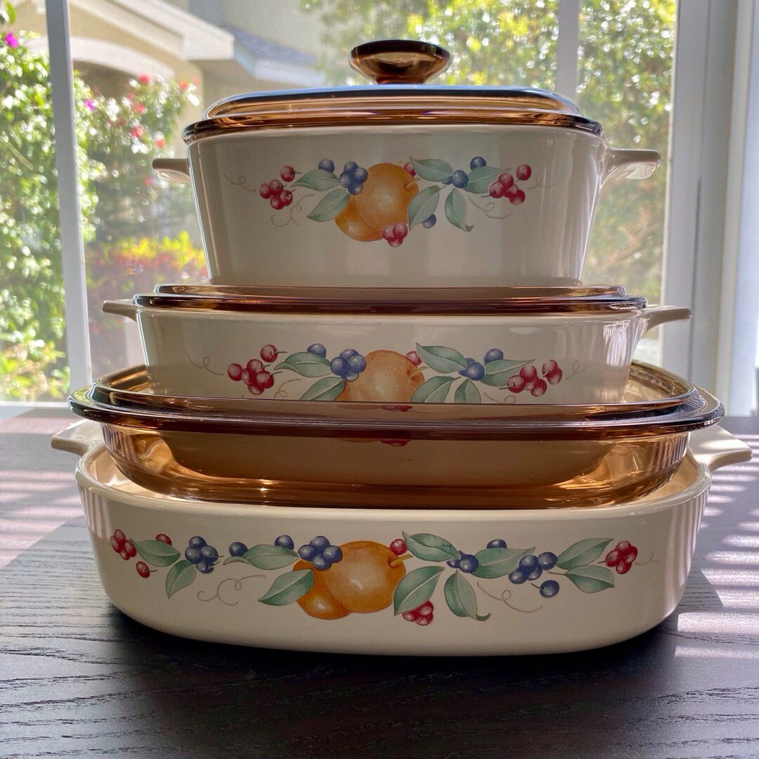 Corning Ware Abundance 6pc Set, Vintage Corning Cookware Set, Corning ...