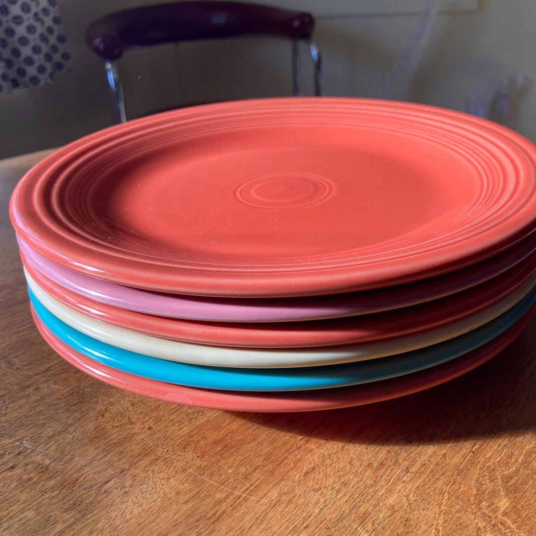 6 Fiestaware Dinner Plates Mixed Colors, Lead Free Fiesta Ware Dinner ...