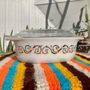 Pyrex Empire Scroll 043 Casserole With Lid, Vintage Pyrex Promotional ...