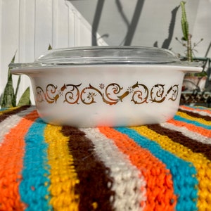 Pyrex Empire Scroll 043 Casserole With Lid, Vintage Pyrex Promotional ...