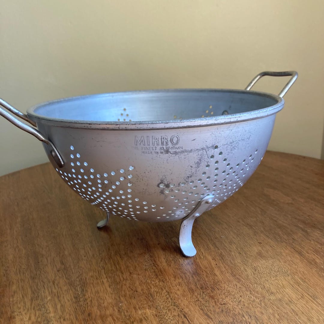 MIRRO 1950s Made in USA 9” Aluminum Star Pattern Strainer Colander, MCM ...