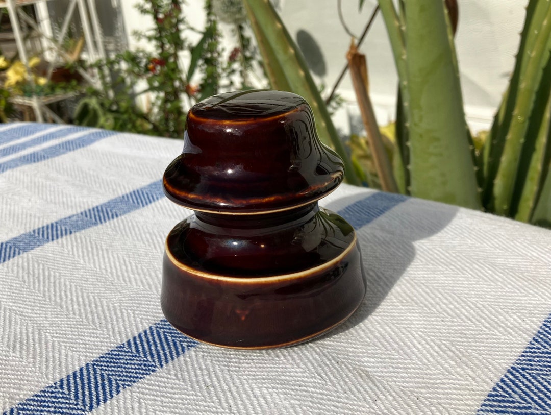 Antique Porcelain Insulator Vintage Root Beer Brown Antique Ceramic ...