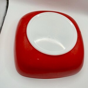 Square Red Pyrex Bowl, Pyrex 52B-025 Red Square Bowl, Red Pyrex Hostess ...