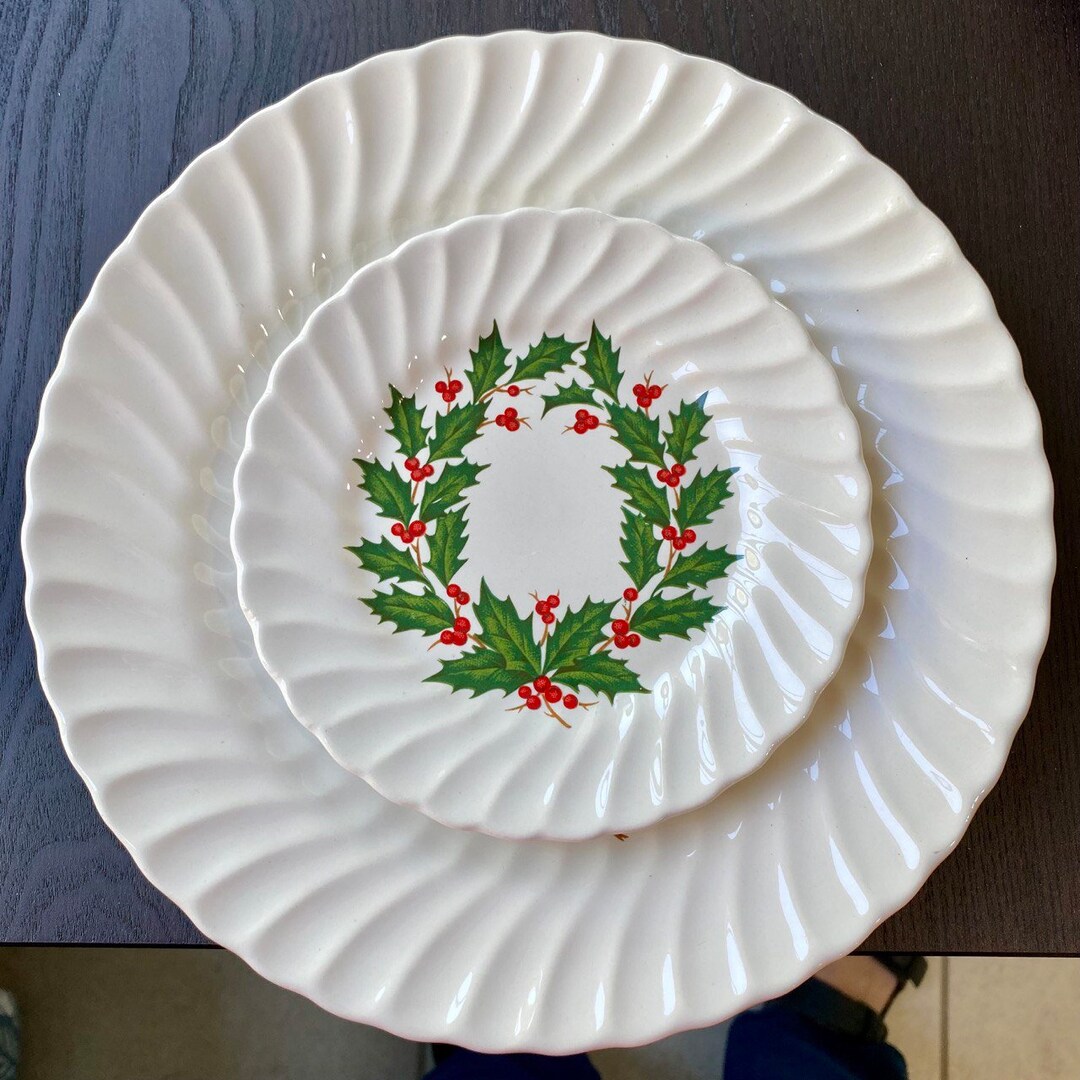 16 Piece Mid Century Scio Holly Dinner Plates 1960s Christmas - Etsy
