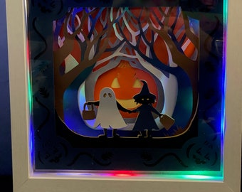 Halloween Light up Shadow Box - Etsy