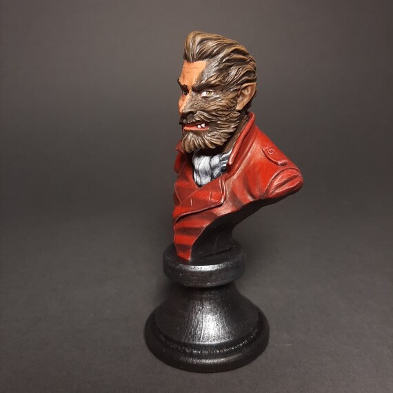 Wolfman werewolf handmadegiftsculpture Bust collectable - Etsy