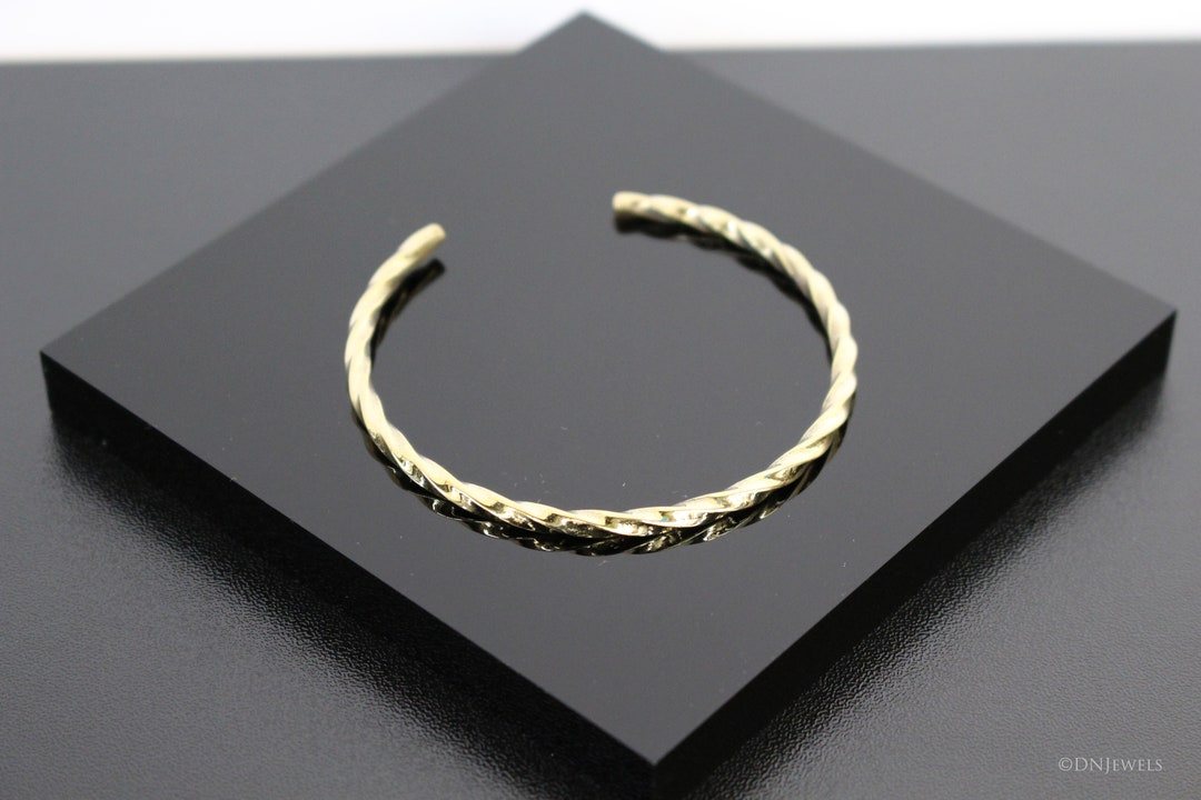 Twisted Brass Rush Bracelet 3 Mm-inner Diameter 5.6 Cm-length 17.8 Cm ...