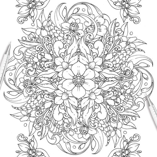 Flower Mandala VII Printable Adult Coloring Pages coloring - Etsy