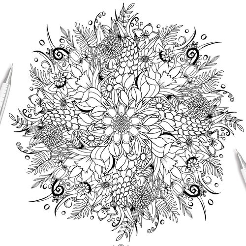 Flower Mandala Printable Coloring Page - Etsy